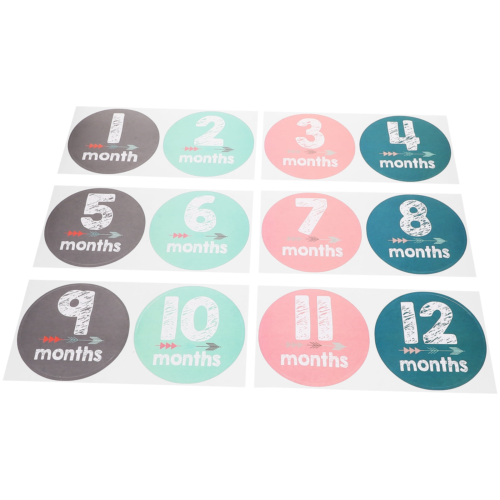 Mobutofu Baby Monthly Stickers Assorted Color 1 Set 8.7X4.3X0.04In ...