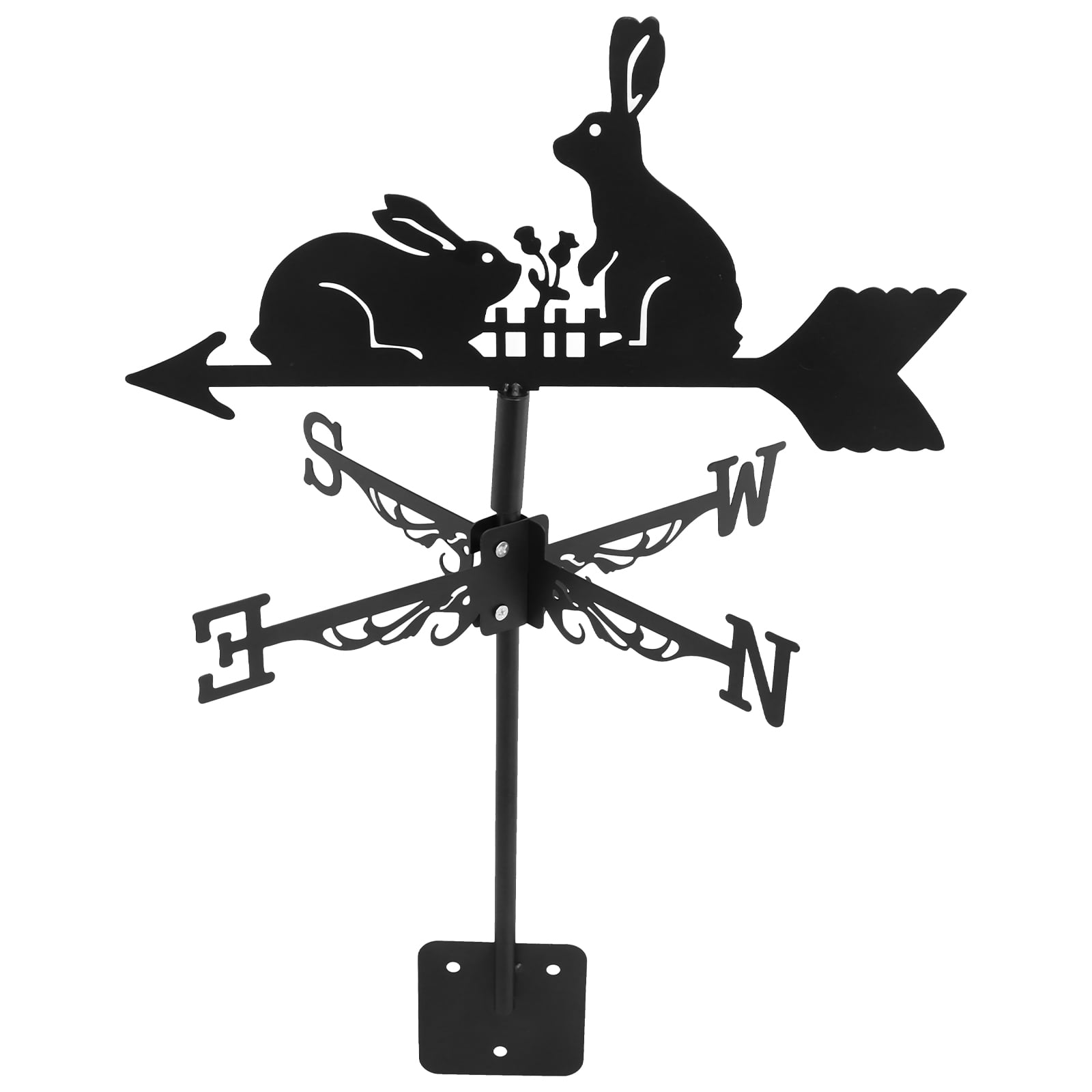 WORGEOUS Outdoor Weather Vane Solar Lights Power Chime Thermometer ...