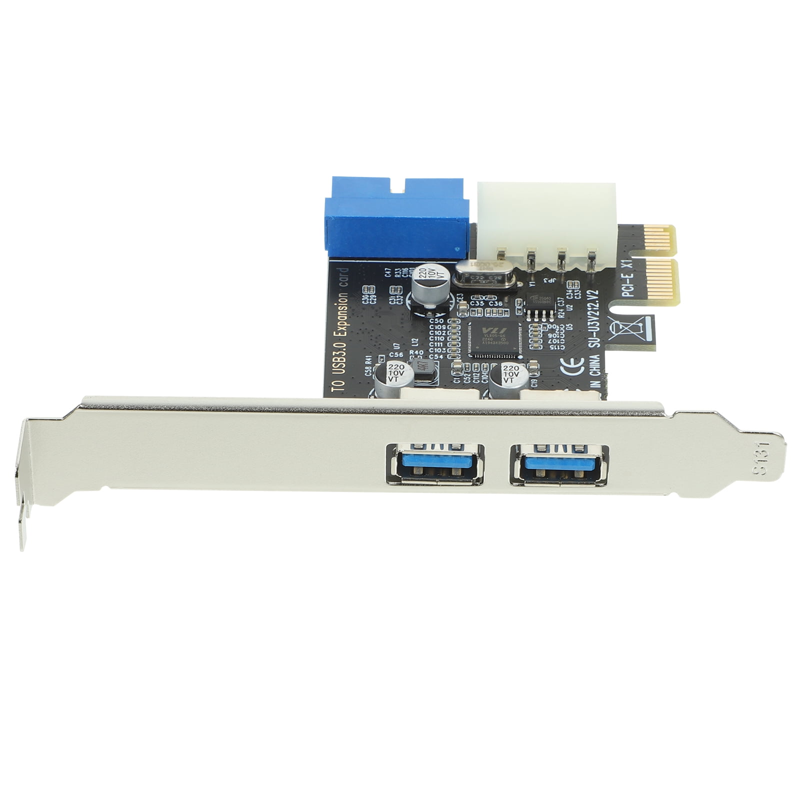 WORGEOUS PCI-E USB Adapter 2 Ports Expansion Card Computer PCI-E Double ...