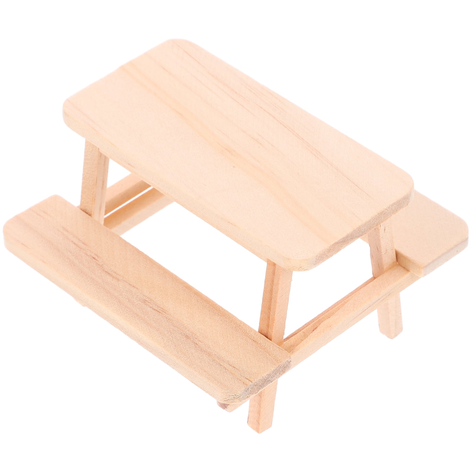 WORGEOUS Picnic Table Miniature Wood Furniture Model for Dollhouse ...