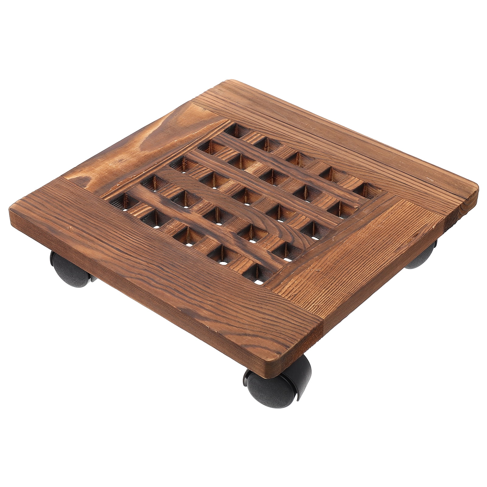 Mobutofu Flowerpot Base Tray Wood Movable 1Pack 11.8x11.8in - Walmart.com