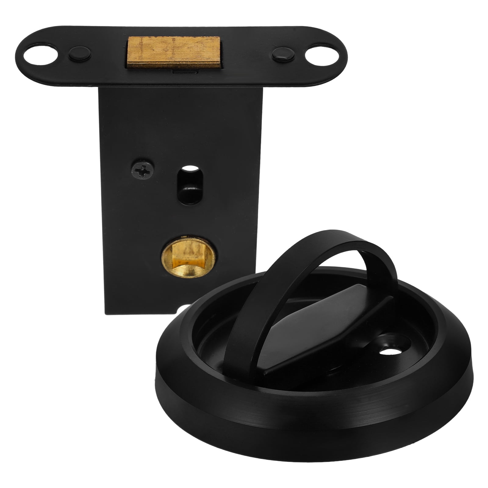 WORGEOUS Pocket Door Hardware Black Stainless Steel Pocket Door Lock ...