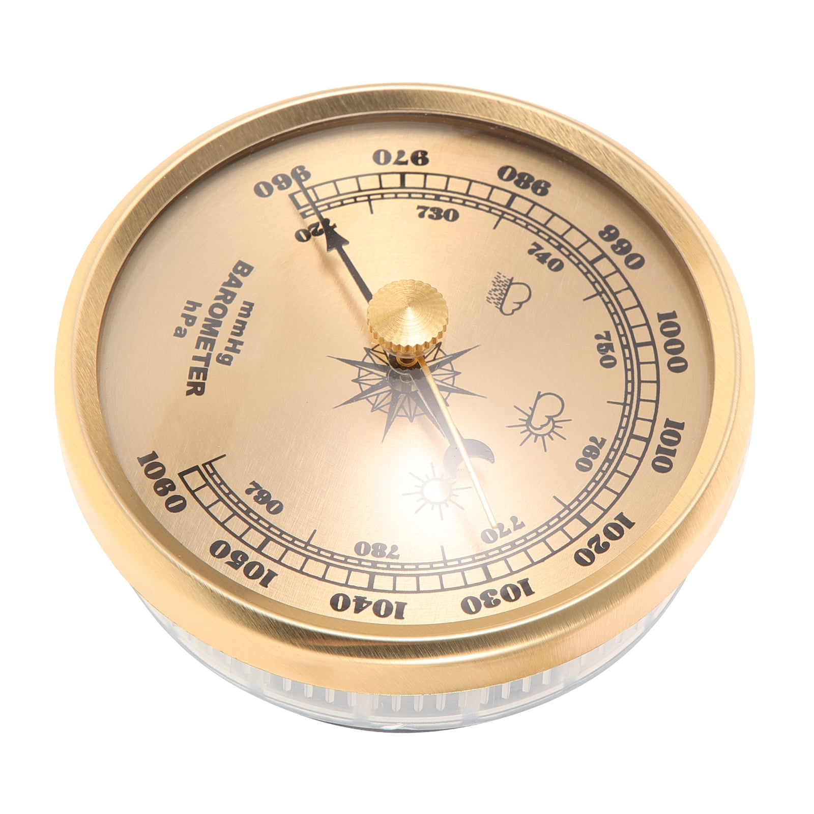 WORGEOUS Portable Metal Barometer Dial Barometer Metal Round Barometer ...