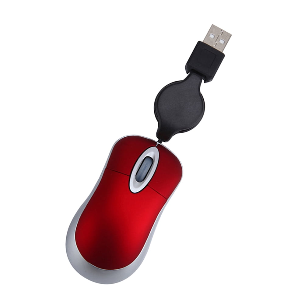 WORGEOUS Portable Mice Red Laptop Mouse Retractable Wired Computer ...