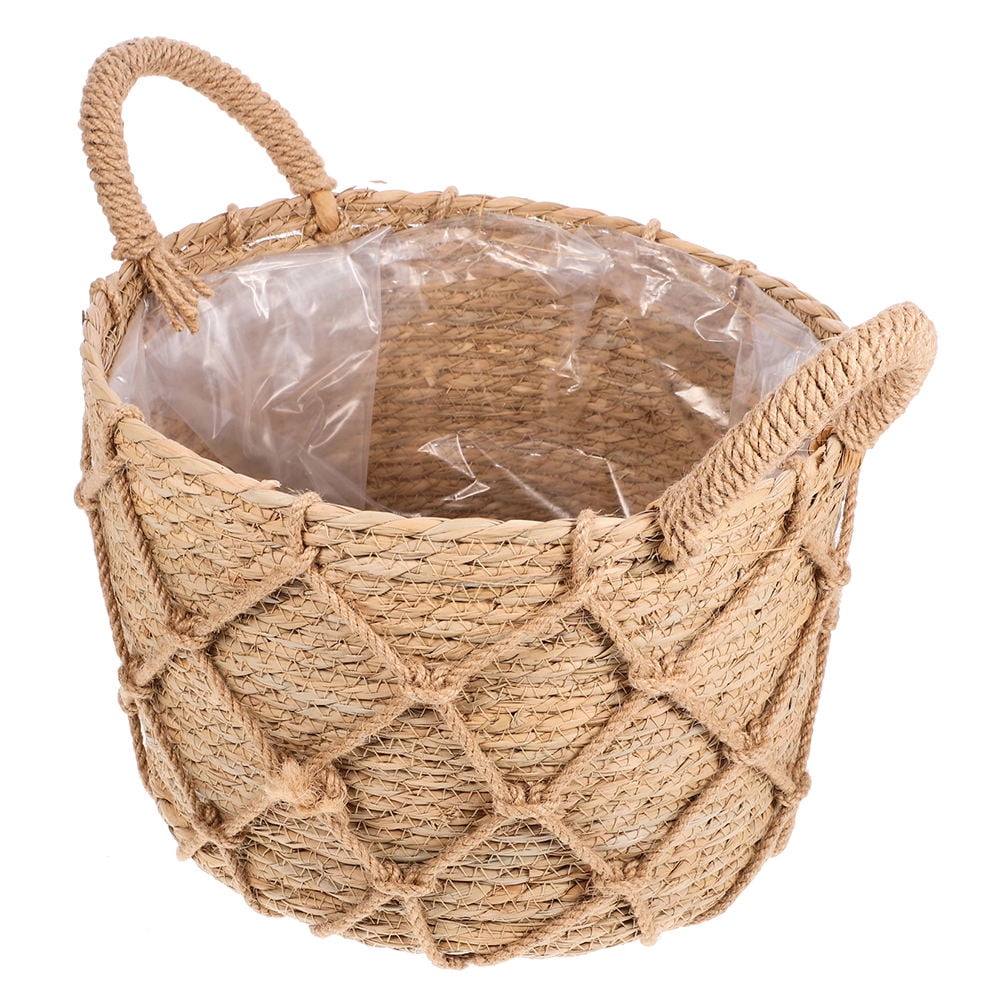 WORGEOUS Portable Weaving Basket Rustic Woven Basket Multi-Purpose ...