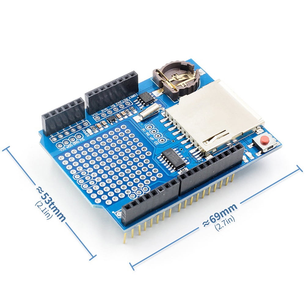 WORGEOUS Professional Module Data Recorder Data Logging Shield V1.0 Compatible for SD - Walmart.com