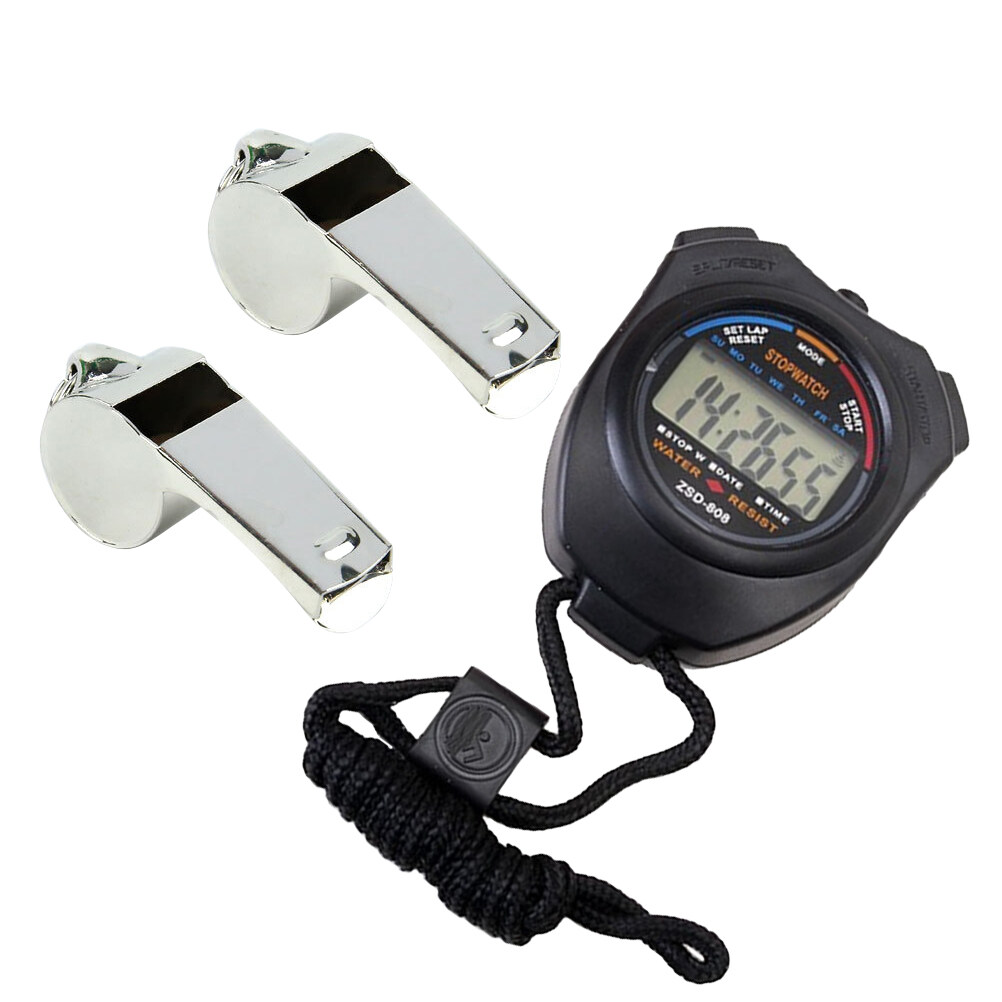 WORGEOUS Professional Stopwatch and Whistles Double Channel Stopwatch ...