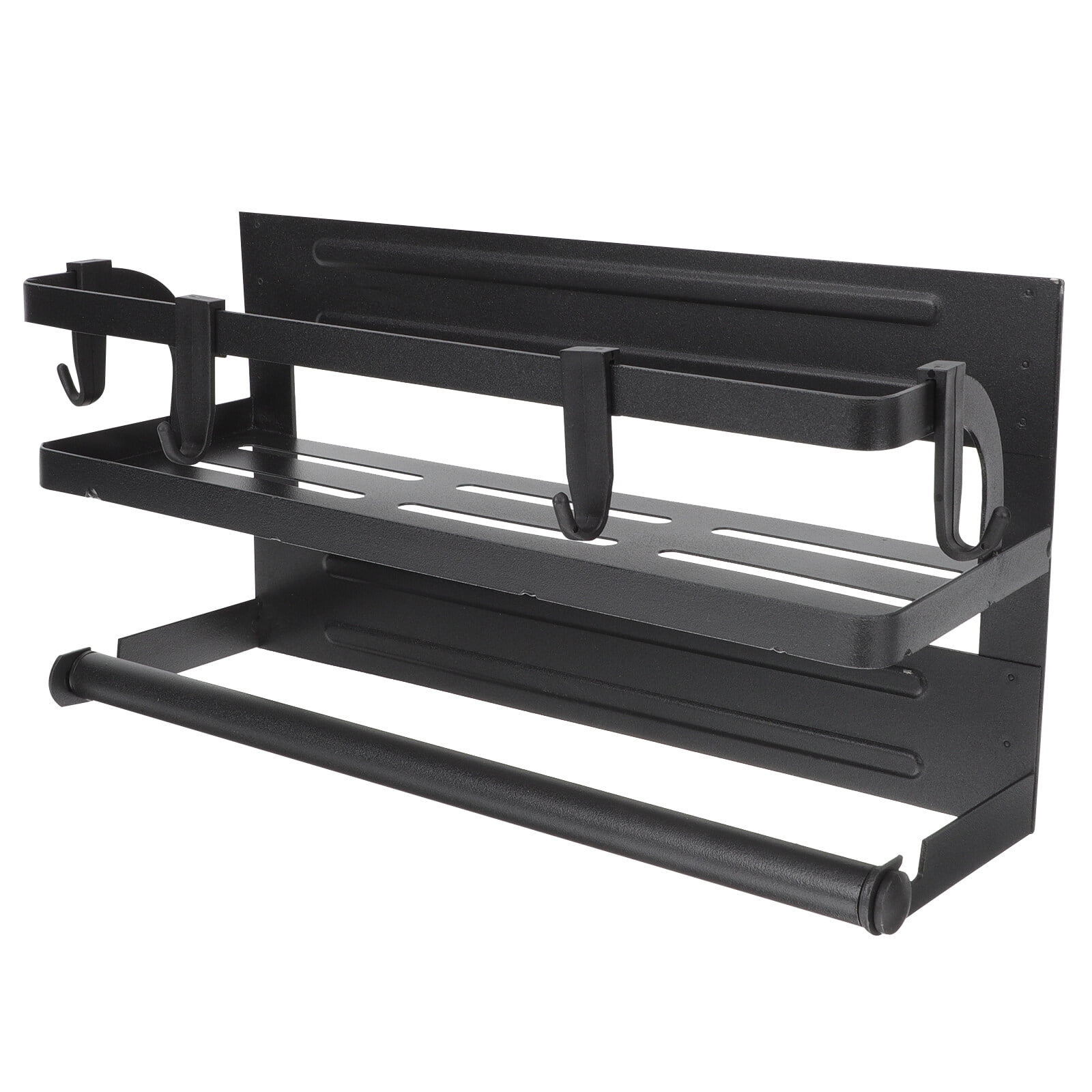 Magnetic Storage Rack for Kitchen Use Black Metal Spice Shelf Suitable ...