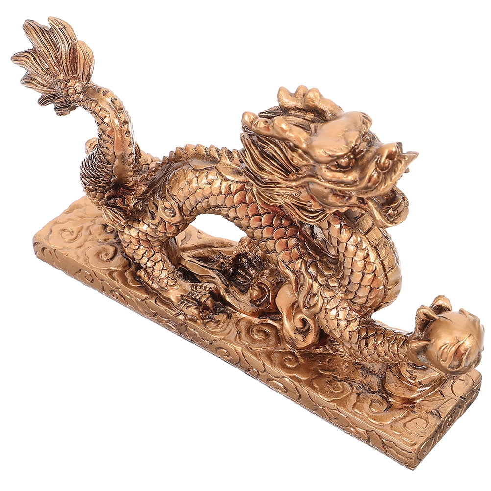 WORGEOUS Resin Dragon Statue Desktop Resin Dragon Figurine Chinese ...