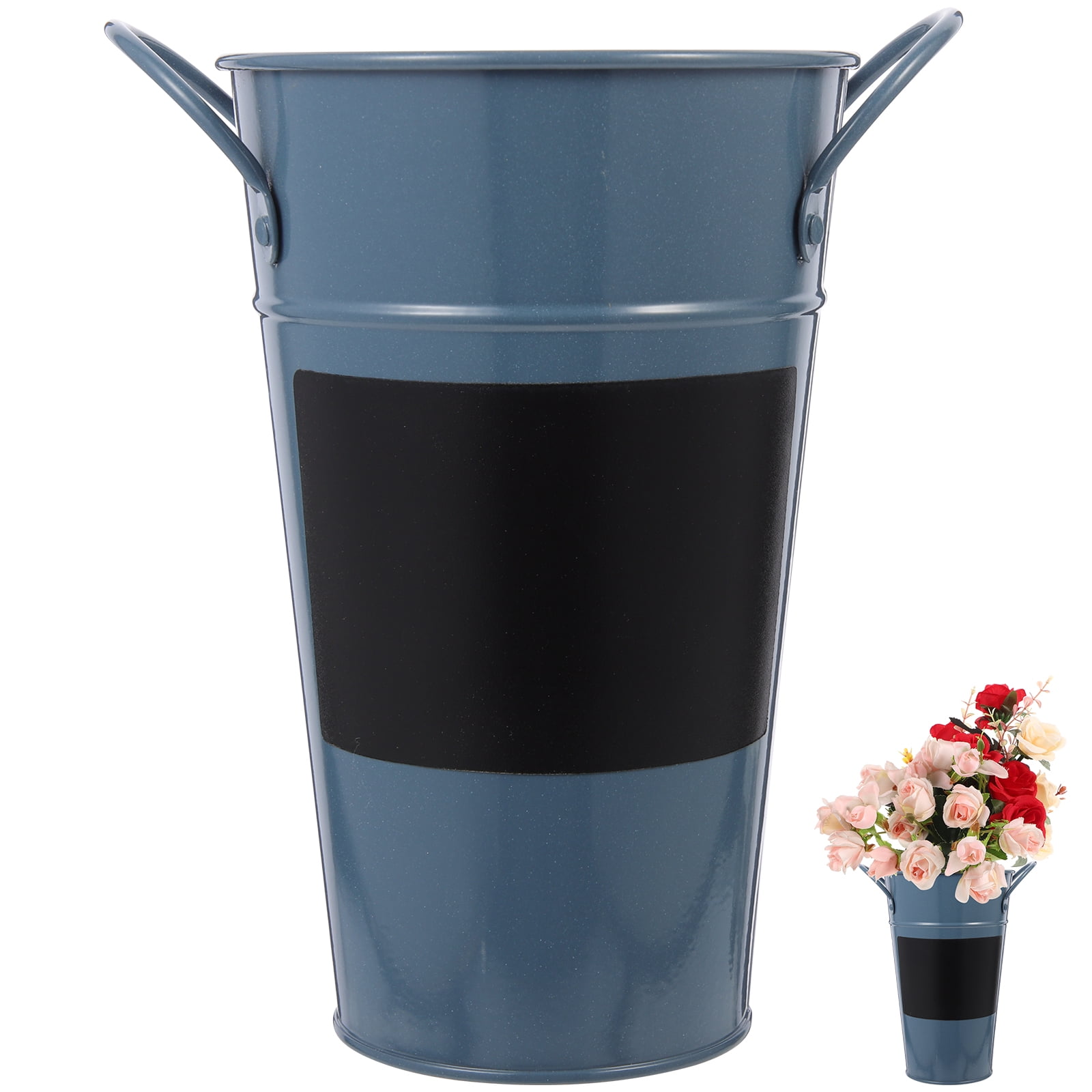 WORGEOUS Retro Iron Flowerpot Metal Flower Bucket Garden Plants Planter ...