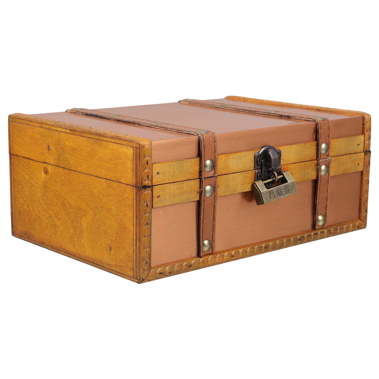 WORGEOUS Retro Wooden Storage Box With Lid Decorative Jewelry Box ...
