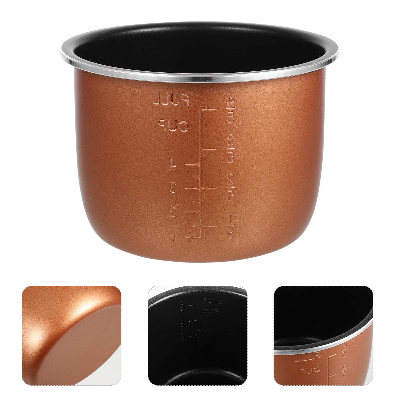 WORGEOUS Rice Cooker Inner Pot 304 Stainless Steel 18.1x18.1x4.9in 2.5L ...