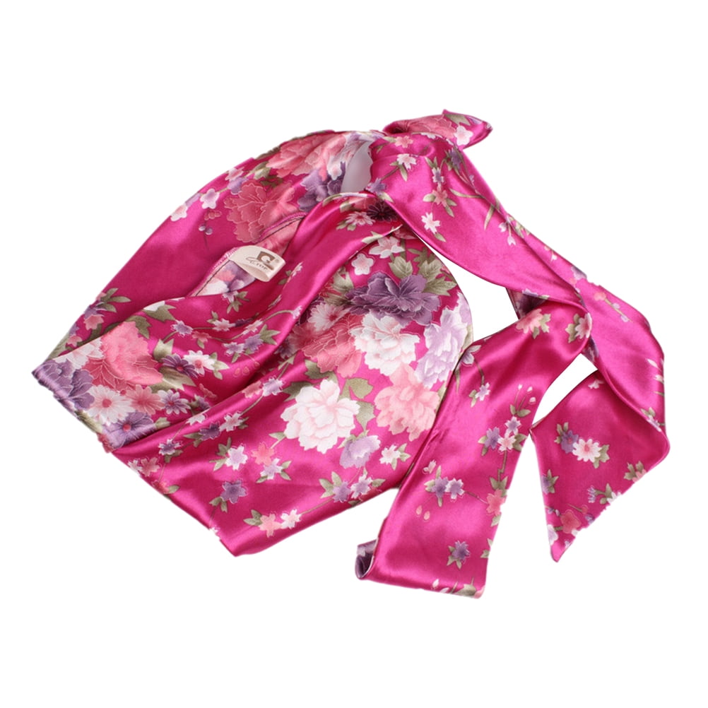 WORGEOUS Satin Bonnet Cap Wide Band Flower Turban Cap Long Hair Care ...