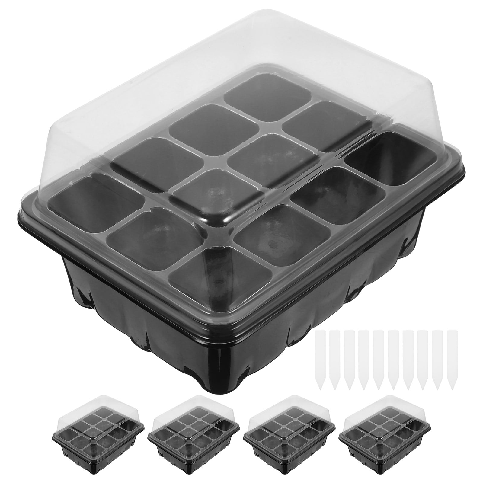 WORGEOUS Seedling Box Kit Propagation Indoor Plant Plants Tray Black ...