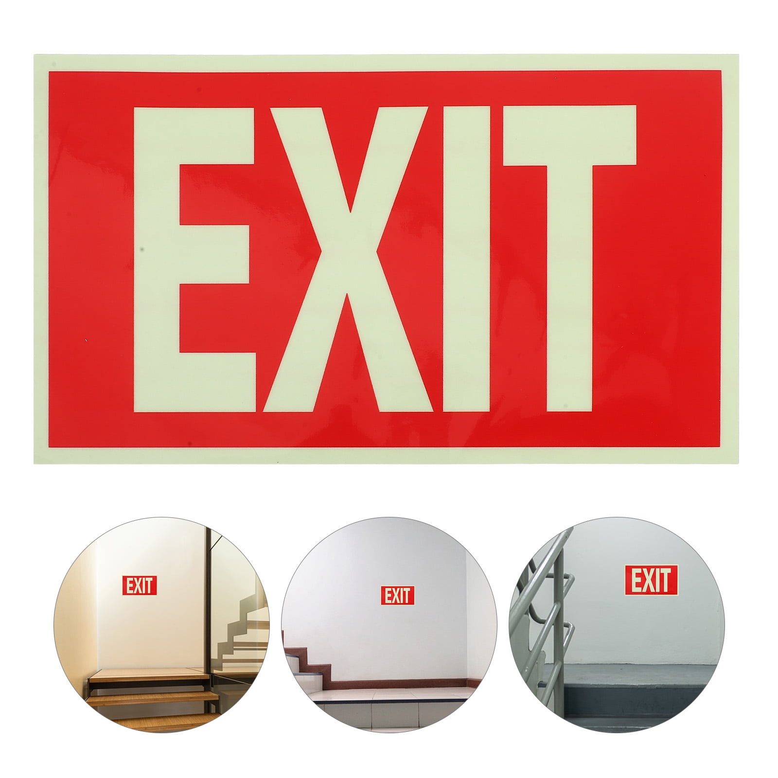 WORGEOUS Self Adhesive Emergency Exit Sign Sticker For Malls ...