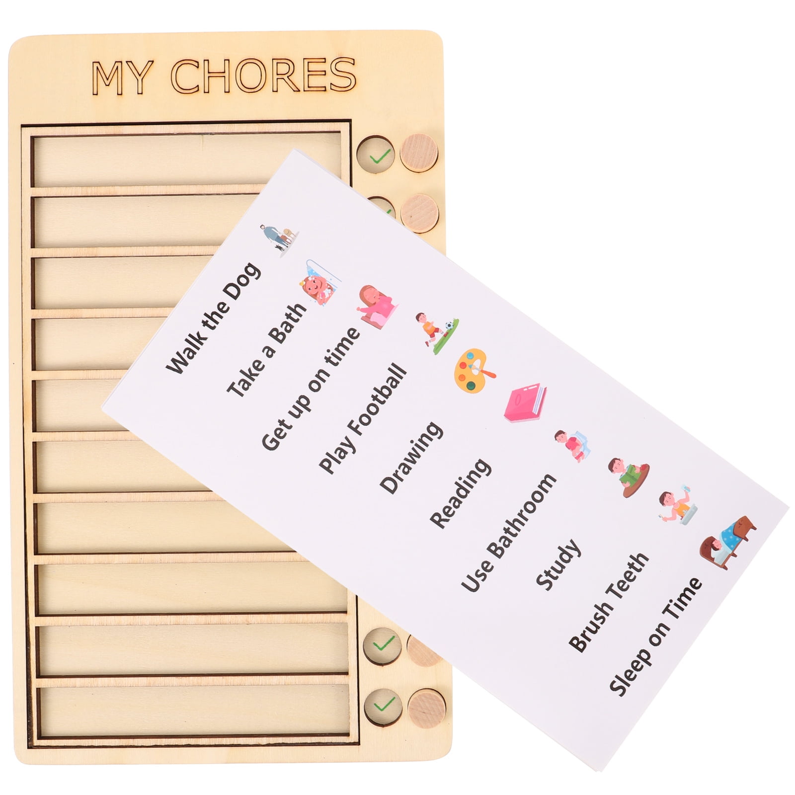 WORGEOUS Self-discipline Checker Daily Schedule Chart Kids Visual List ...