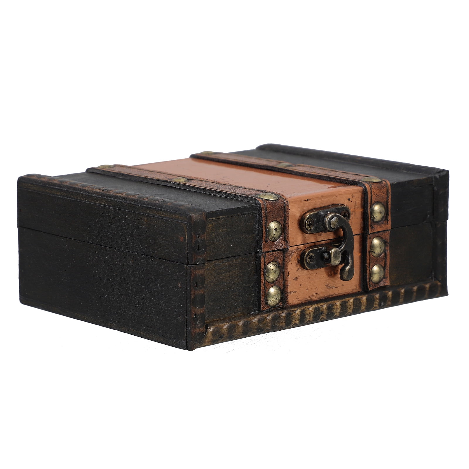 WORGEOUS Small Wooden Treasure Chest with Lock Decor Portable IBC Child ...