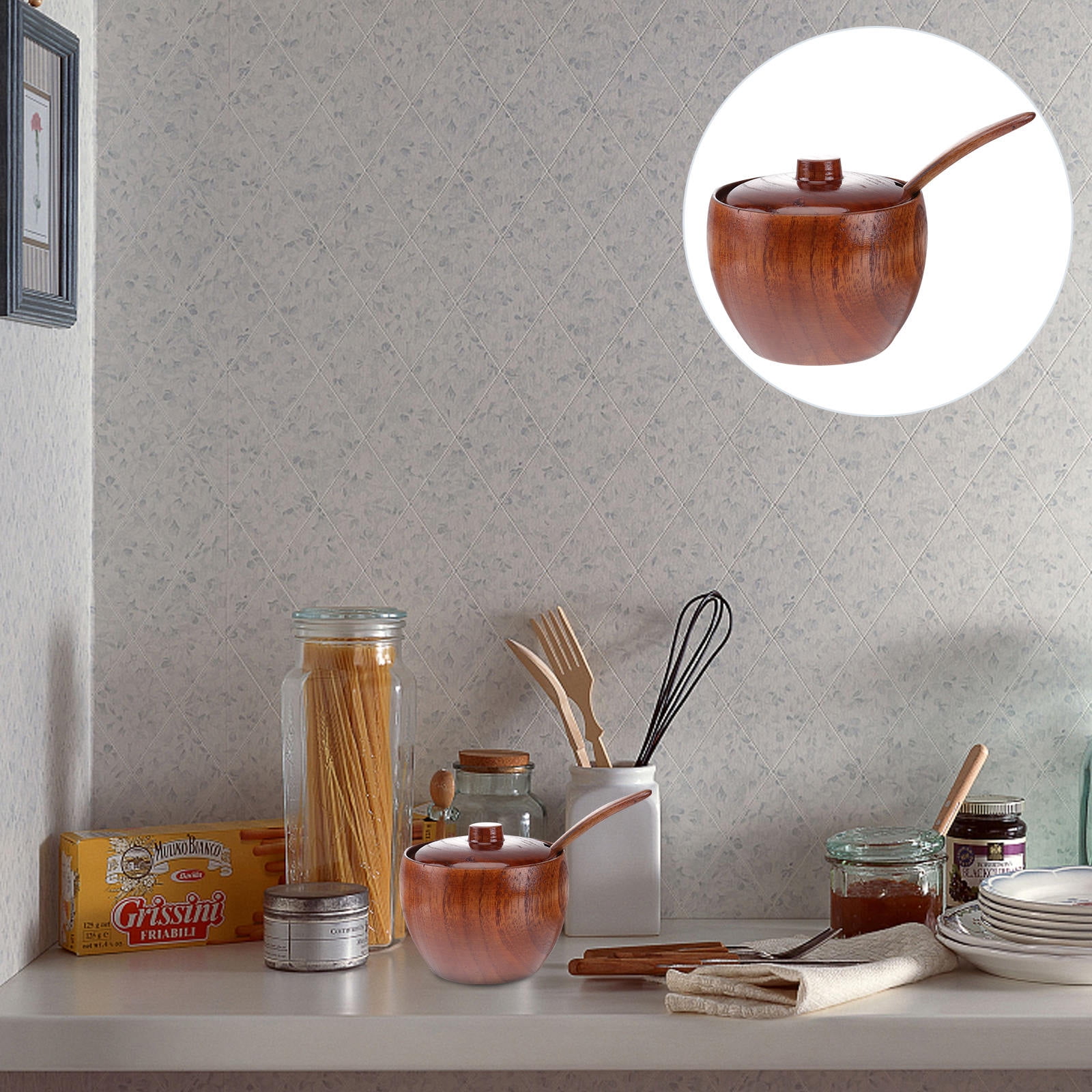 WORGEOUS Solid Wood Seasoning Jar Spice Jars with Labels Included ...