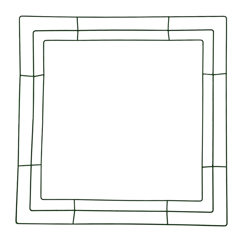 Square Metal Wire Wreath Frame 35X35cm Green Floral Form for Holiday ...