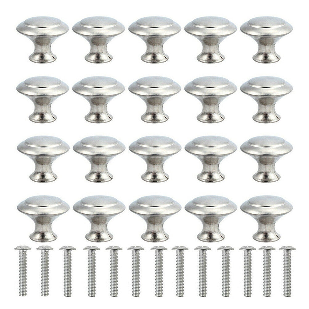 WORGEOUS 20pcs Stainless Steel Drawer Knobs Cabinet Handles with Screws ...