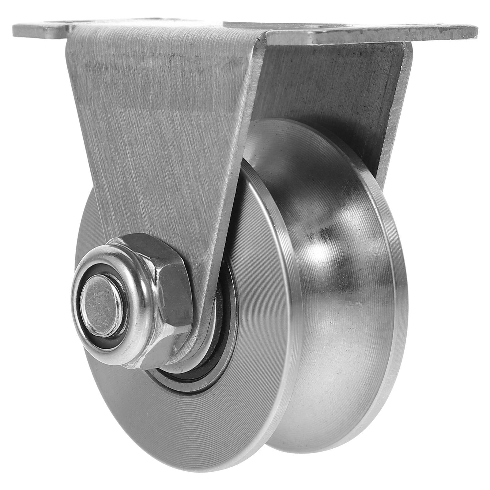 WORGEOUS Stainless Steel Pulley Groove Wheel Rack Caster Block Silver ...