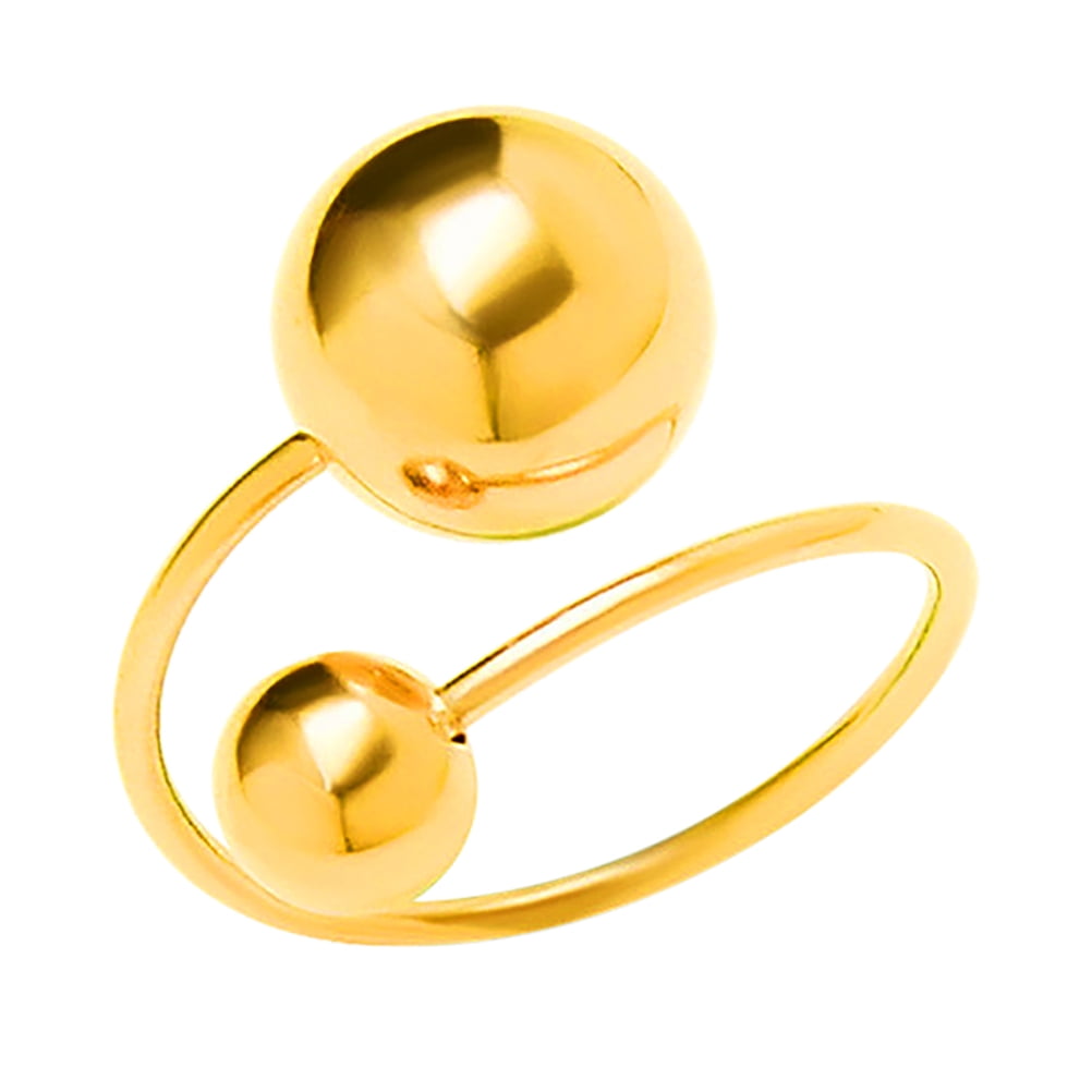 WORGEOUS Steel Ball Ring Fidget Rings Open Wedding Miss Bride Golden ...
