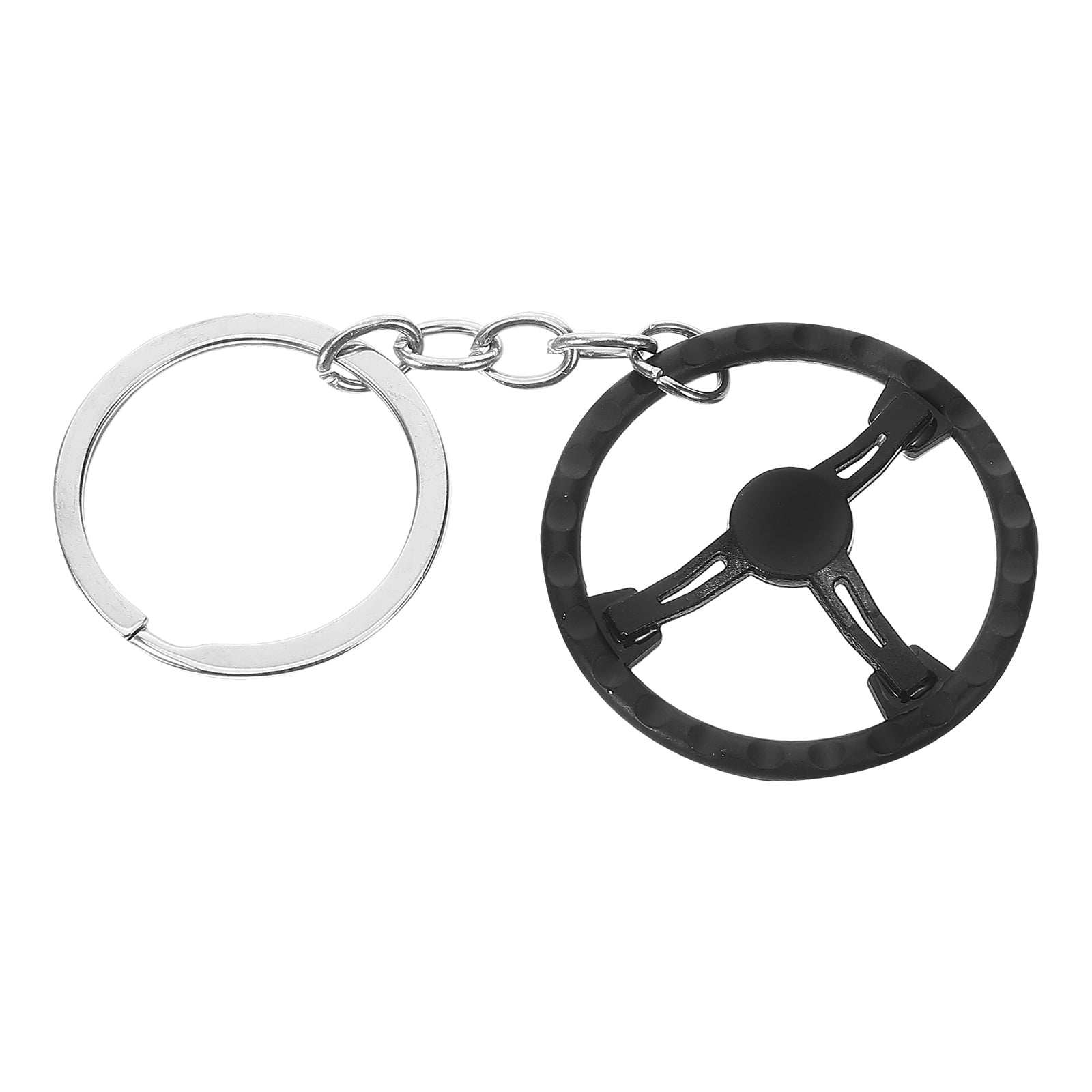 WORGEOUS Steering Wheel Keychain Retractable of The Lid Locket Black ...