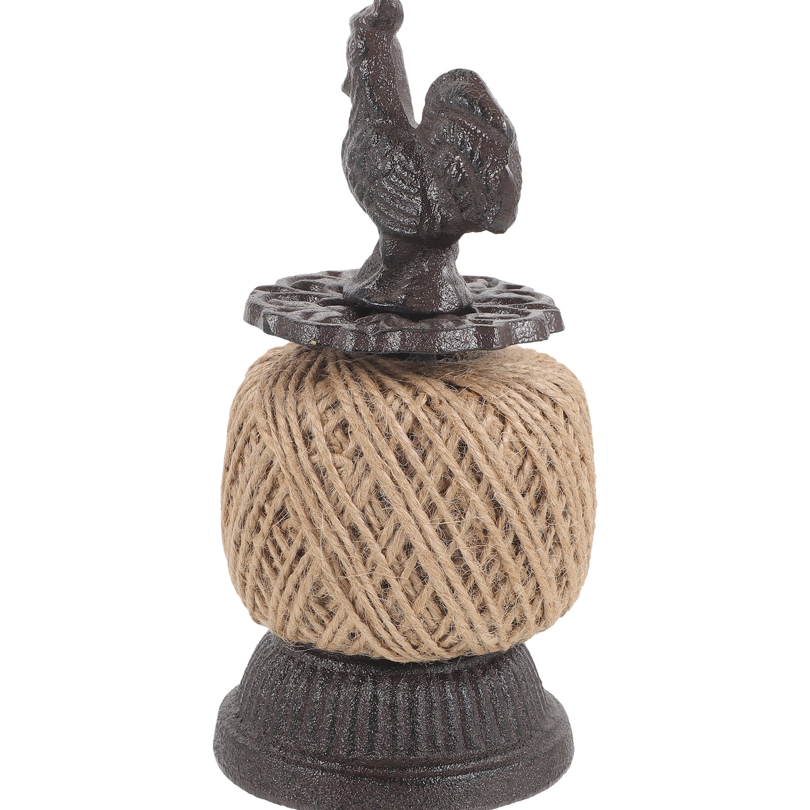 WORGEOUS Tabletop Rooster Decor Household Rope Spool Iron Rooster ...