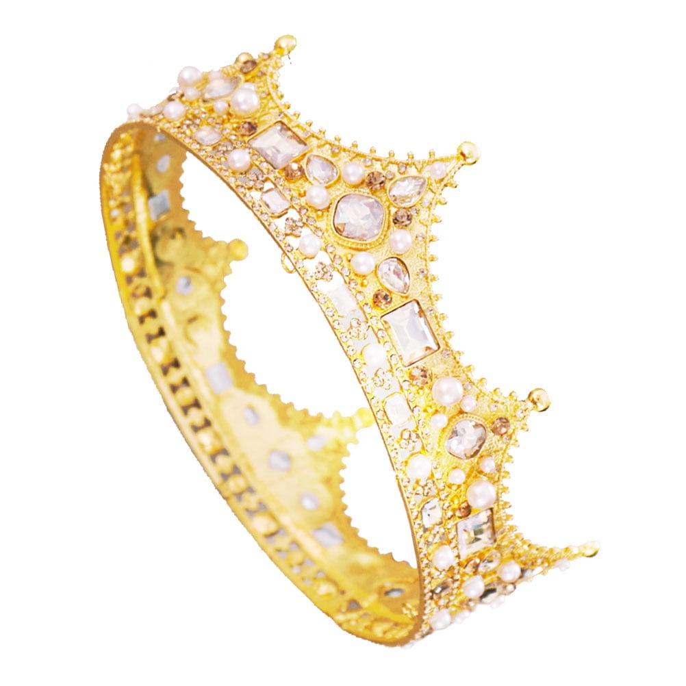 WORGEOUS Tiara Crown for Women Bridal Fairy Queen Princess Bride Golden ...