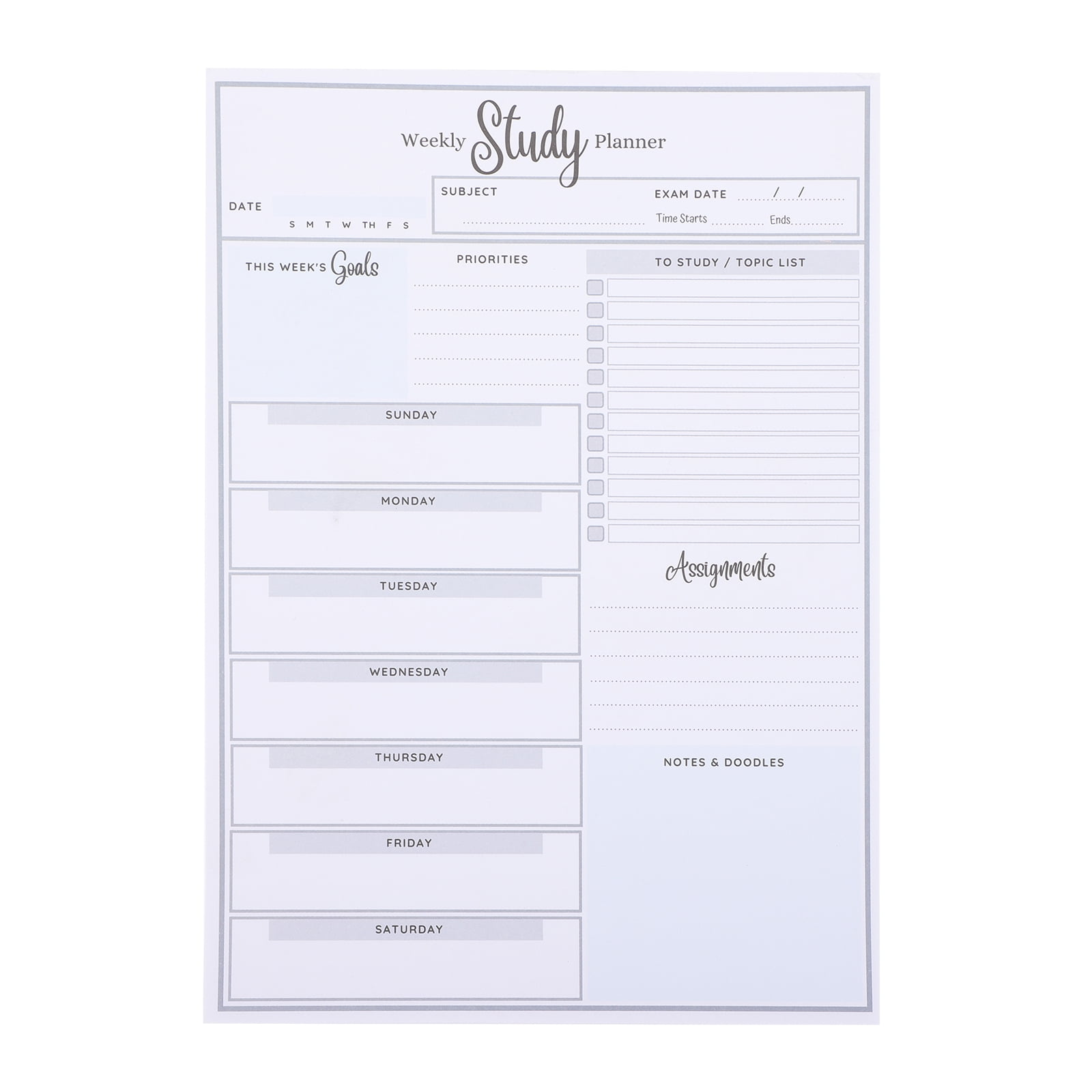 WORGEOUS Time Blocking Planner Stand A5 Learning Book Work - Walmart.com