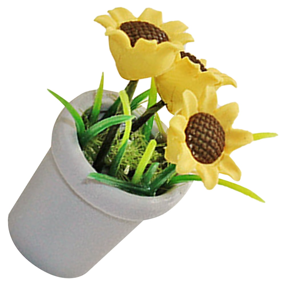 WORGEOUS Tiny Doll House Potted Plant Miniature Potted Plant 1.7X1.5CM ...