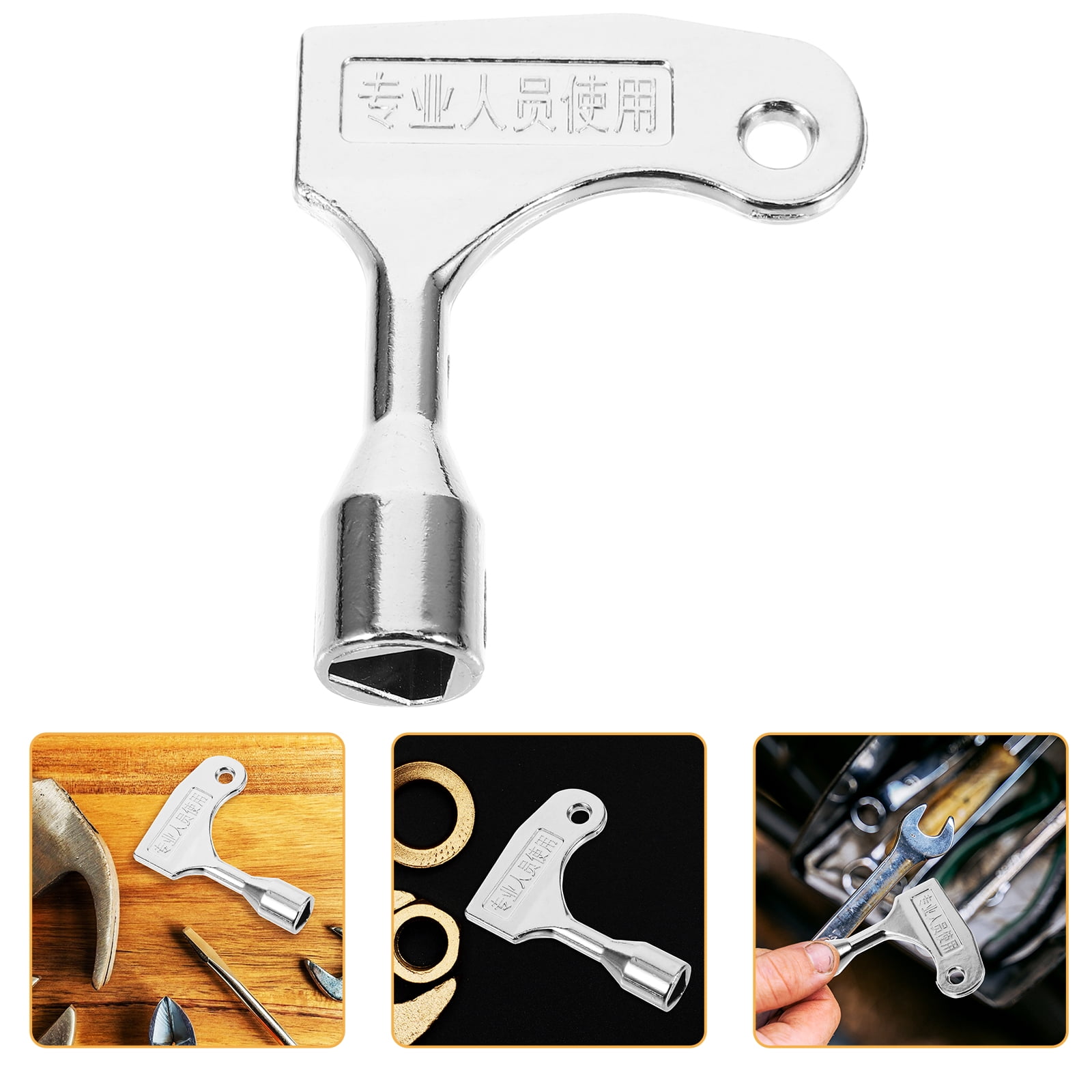 GETAJGHSD Water Meter Box Lid Key Triangle Wrench Key Silver Zinc Alloy ...
