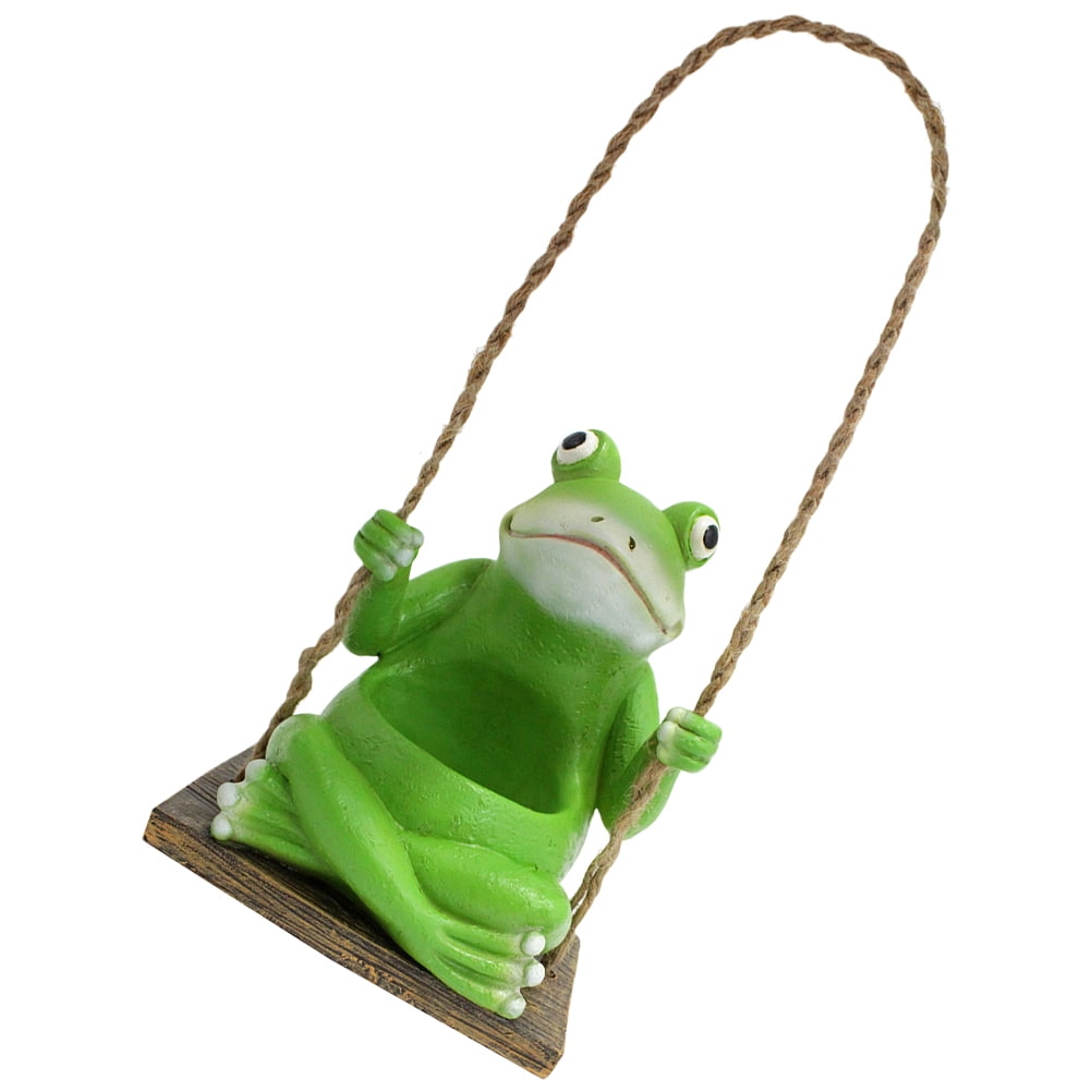 WORGEOUS Unique Frog Statue Frog Swing Flowerpot 13.00X10.60X8.50CM ...