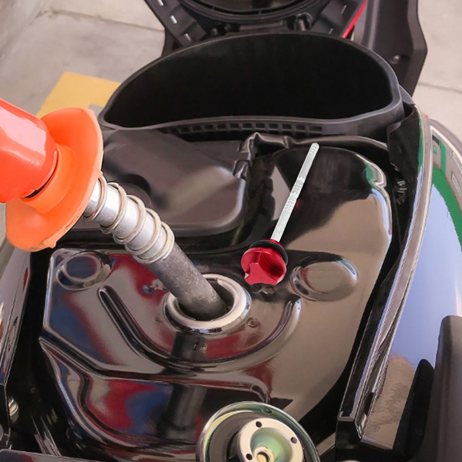 WORGEOUS Universal Motorcycle Oil Engine Oil Level Gauge Aluminum Alloy ...