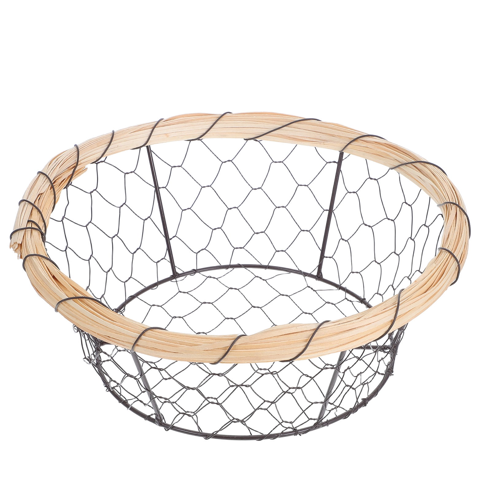 WORGEOUS Vegetables Bread Storage Basket Egg Collecting Basket Iron Wire Fresh Egg Basket 25cm ...