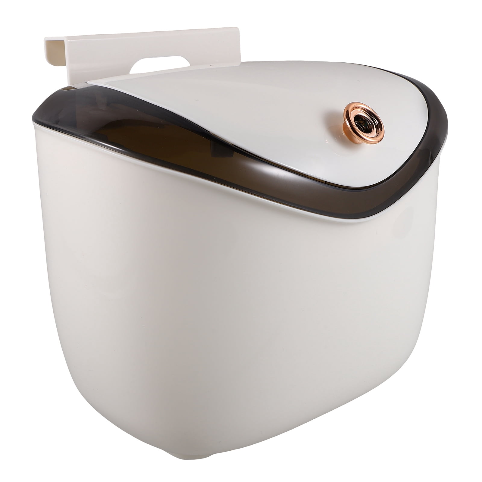 WORGEOUS Wall-mounted Trash Can Bin Small Garbage with Lid Office White ...