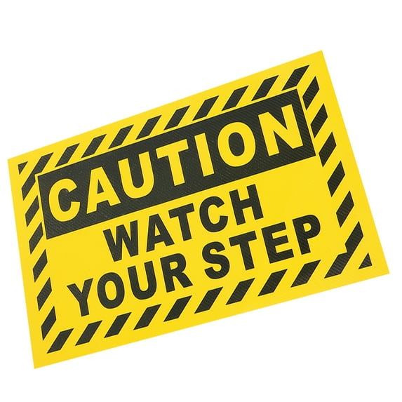 WORGEOUS Watch Your Step Sign Pvc Caution Watch Your Step Sign Sticker ...