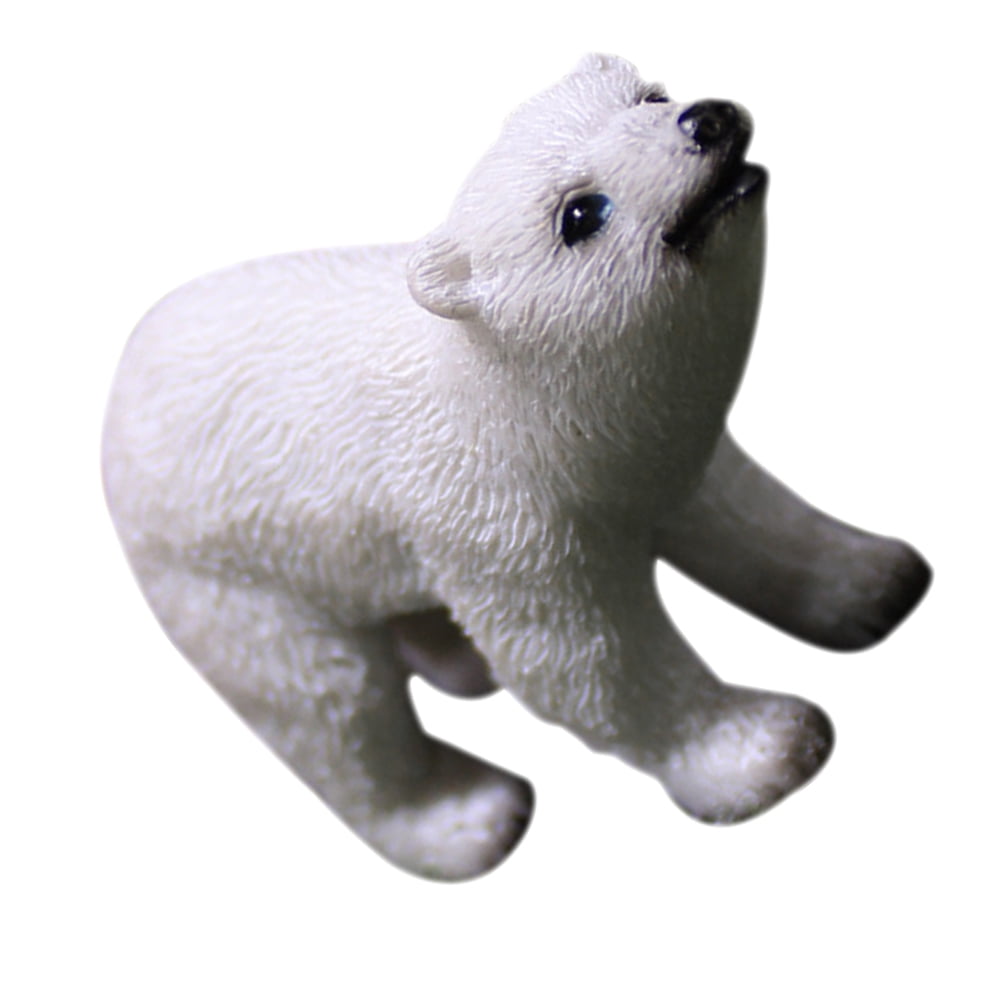 GOOHOCHY Tiny Bear 1Pack White Resin Miniature Bear Figurine for ...
