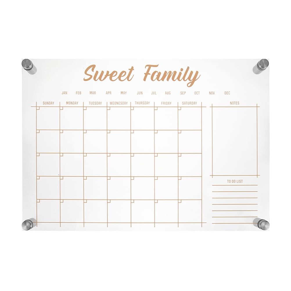 WORGEOUS White Board Calendar Dry Erase Transparent Writing - Walmart.com