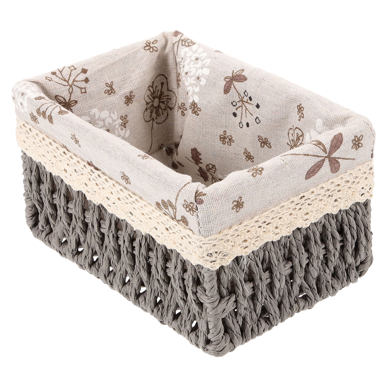 WORGEOUS Wicker Basket for Remote Control Fabric Storage Bins Desktop ...