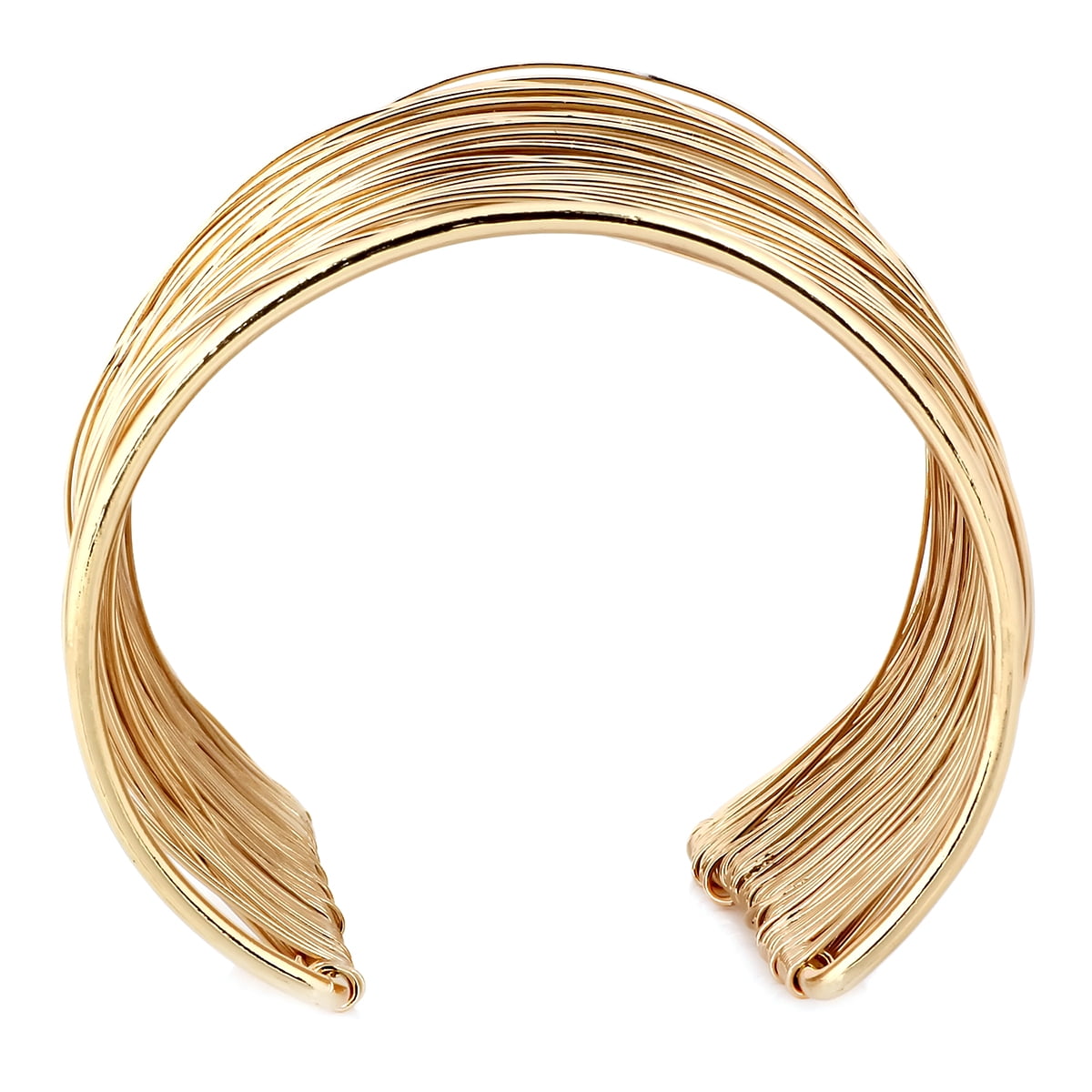 WORGEOUS Wire Metal Coil Thin Cuff Bracelet Open Cuff Wide Bracelet ...