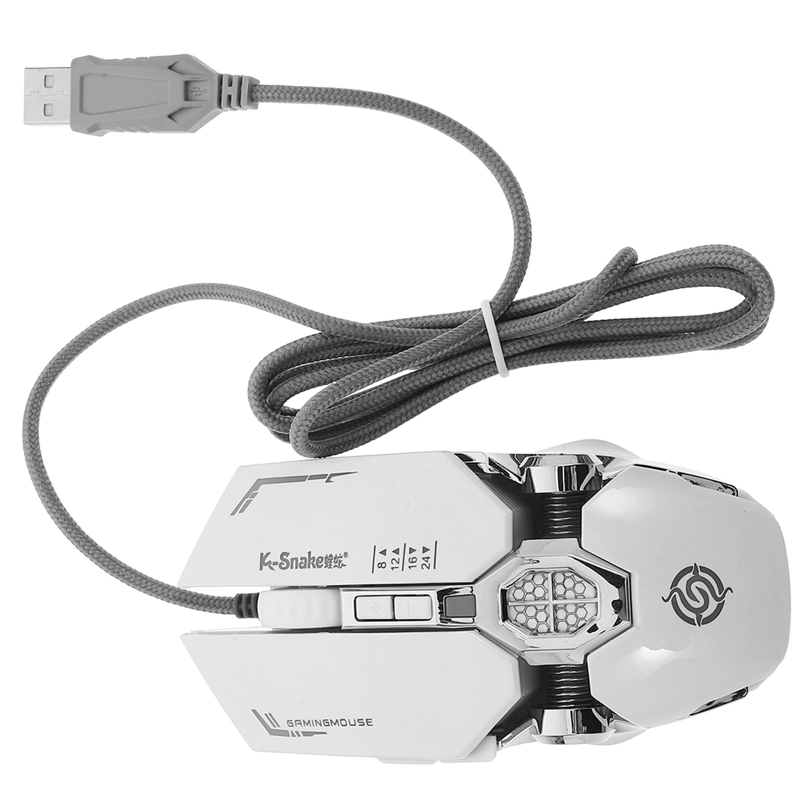 GOOHOCHY Silver Plastic Computer Mouse with Comfortable Touch and RGB ...