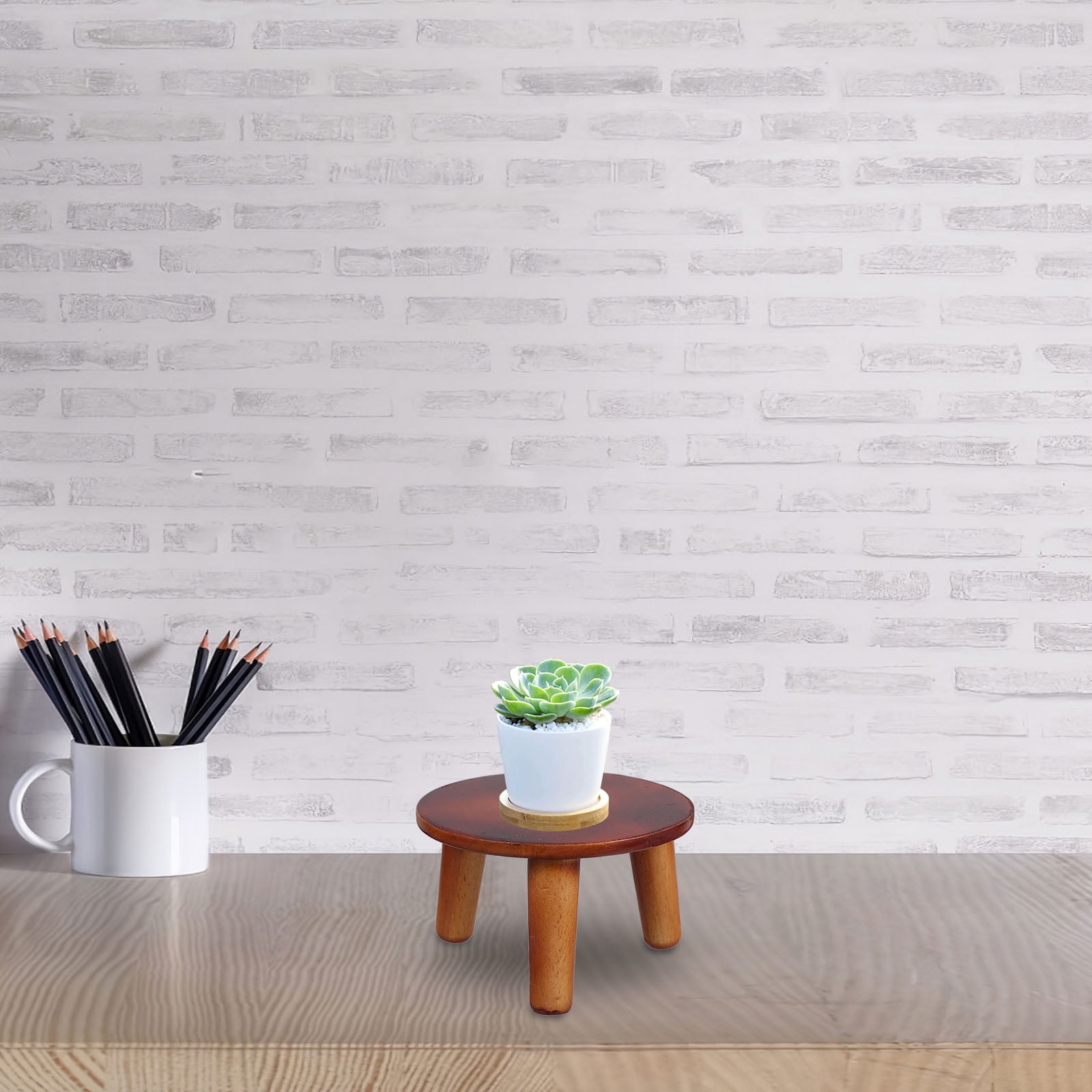 WORGEOUS Wood Flower Display Stand Wooden Stool Plant Stand Flower Pot ...