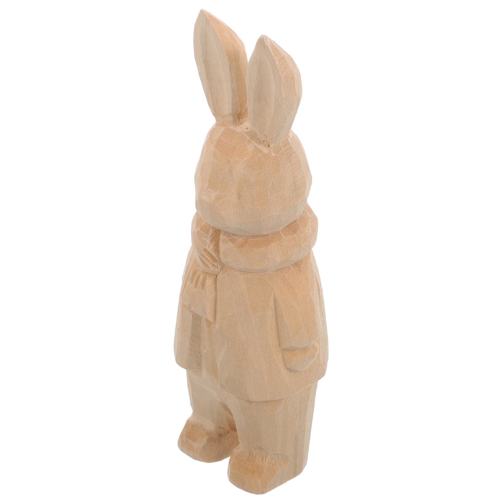 WORGEOUS Wooden Carving Rabbit Easter Wood Bunny Easter Wooden Craft ...