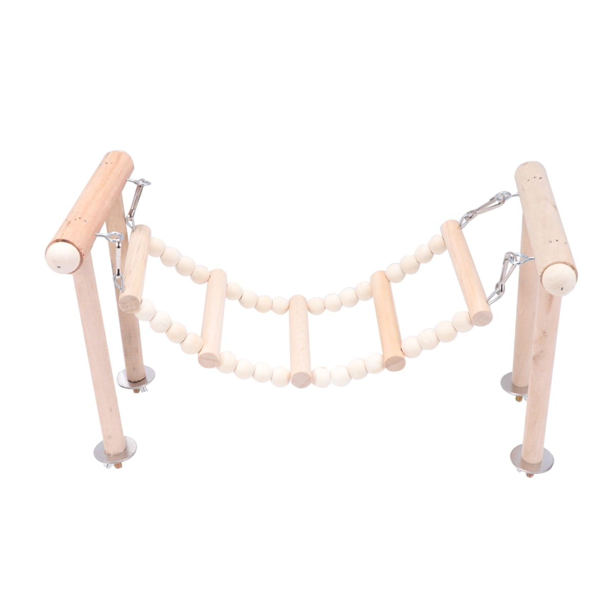 WORGEOUS Wooden Parrot Swing Cage Standing Rack Birds Climbing Ladder ...