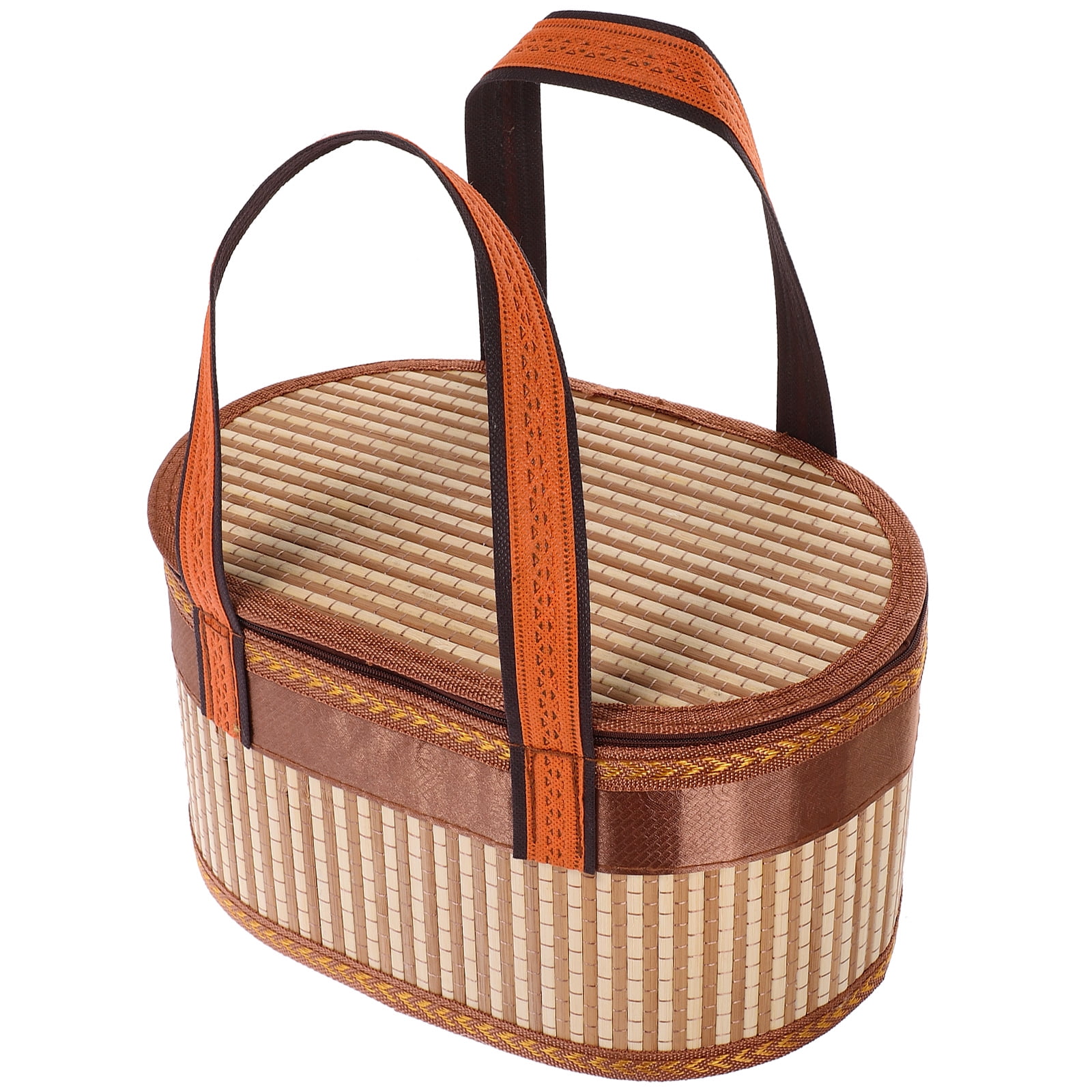 WORGEOUS Woven Basket Bamboo Woven Tote Bag Shopping Basket With Handle ...