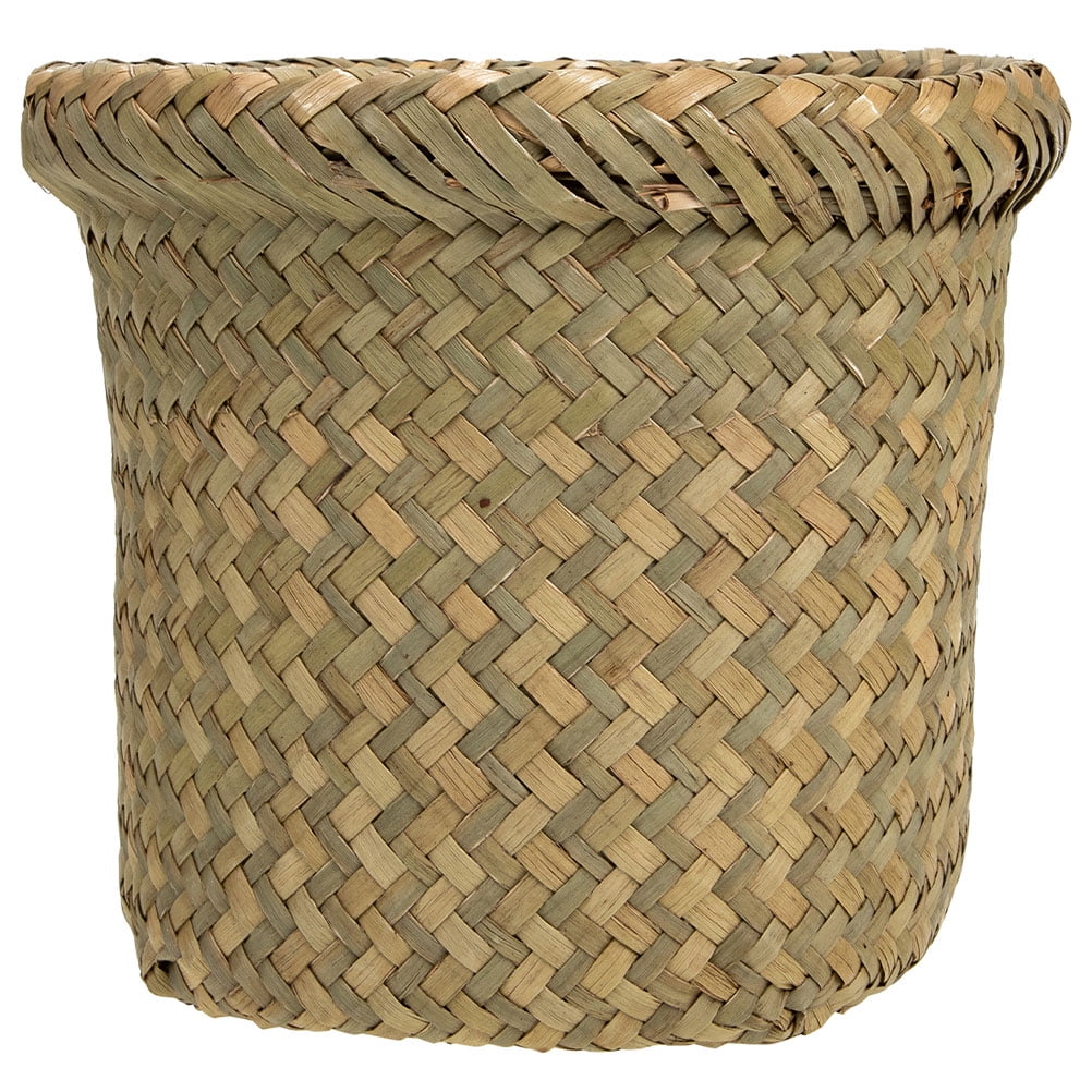 WORGEOUS Woven Trash Can Wicker Waste Basket Office Garbage Cans Round ...