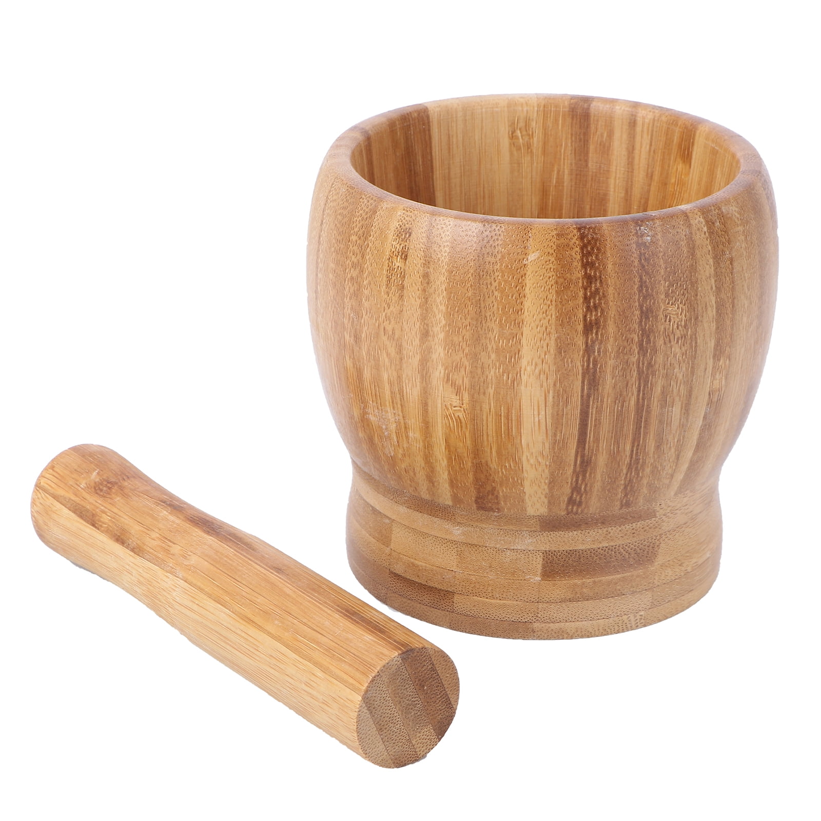FUEENIRVA garlic grinding bowl Garlic Pugging Pot Bamboo Spice Grinding ...
