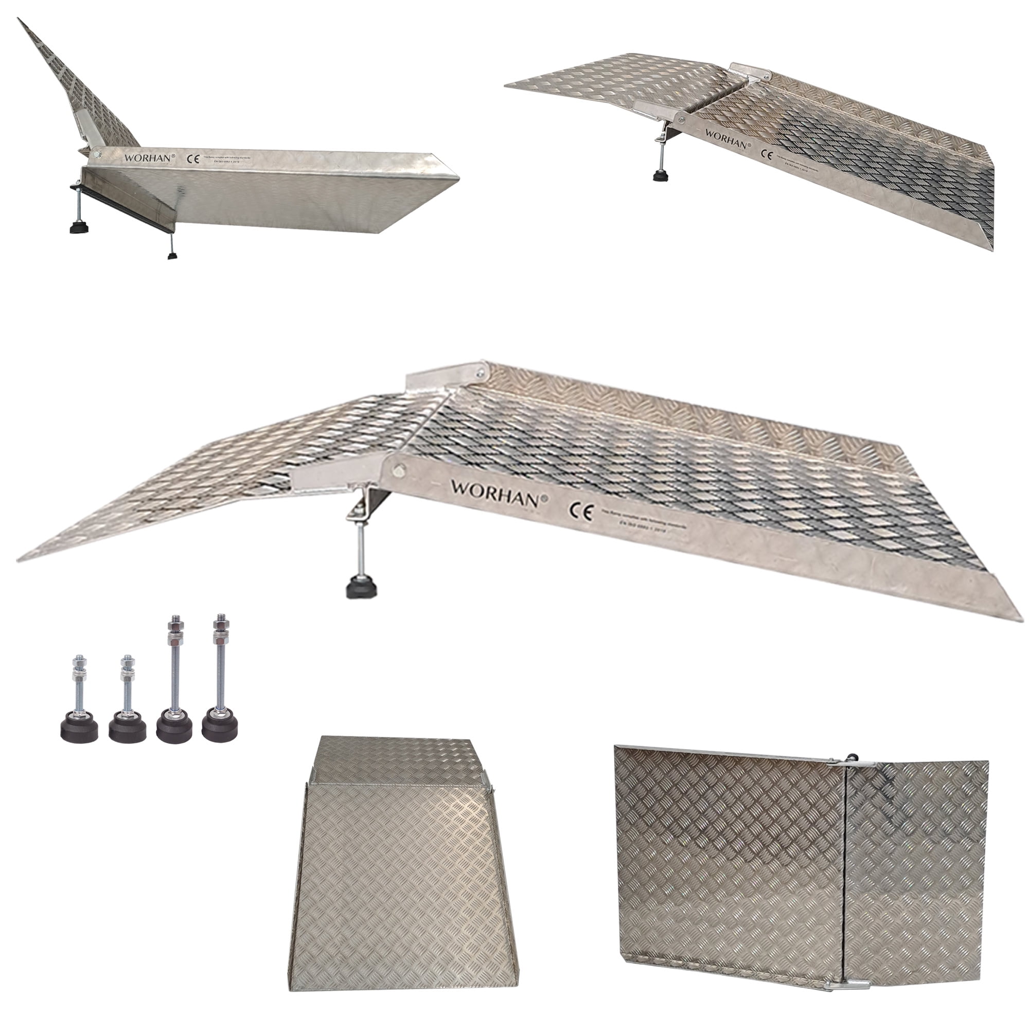 WORHAN Threshold Ramp for Wheelchair Rigid Aluminum Loading Platform ...