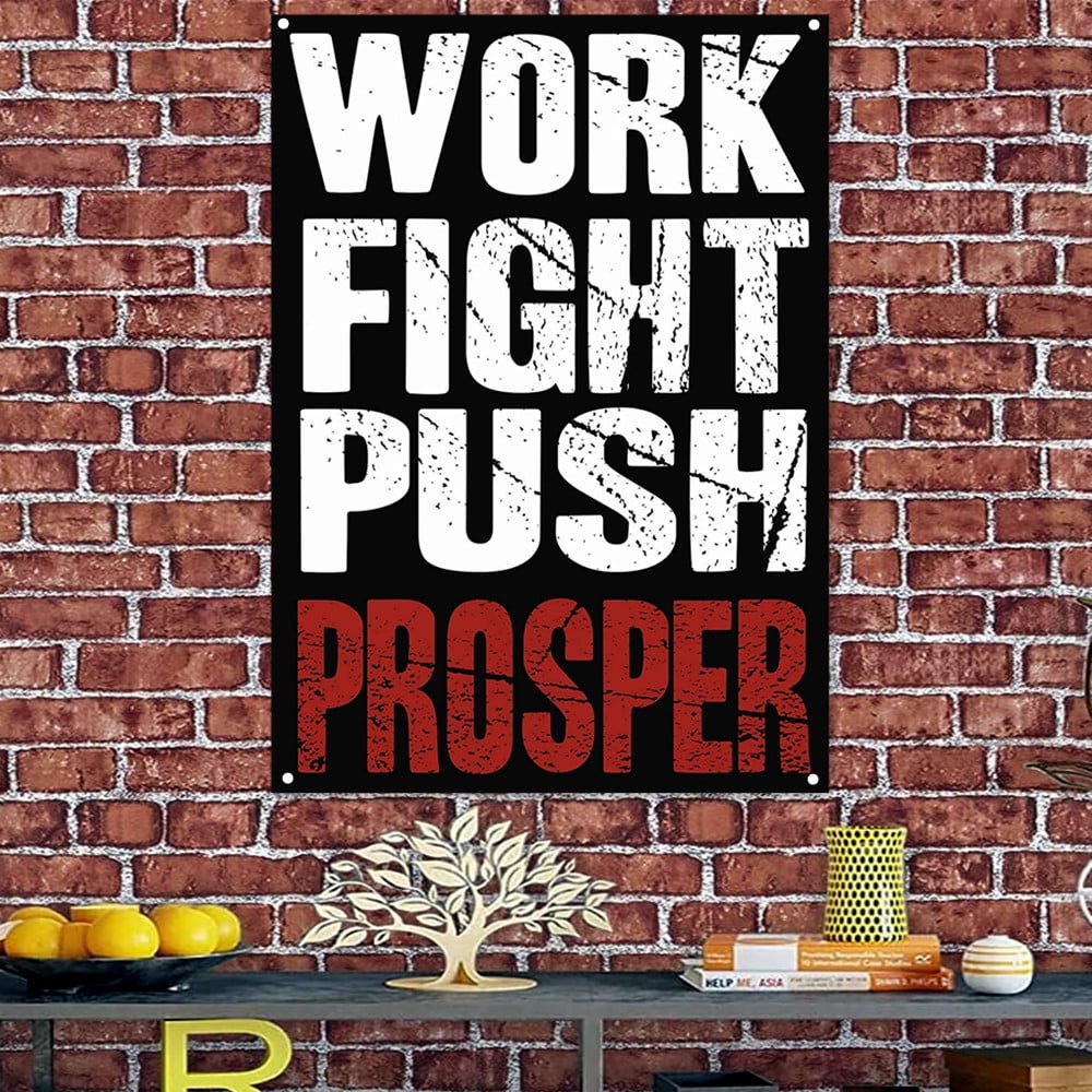 WORK FIGHT PUSH PROSPER - Modern Wall Art Motivational Posters Tapestry ...